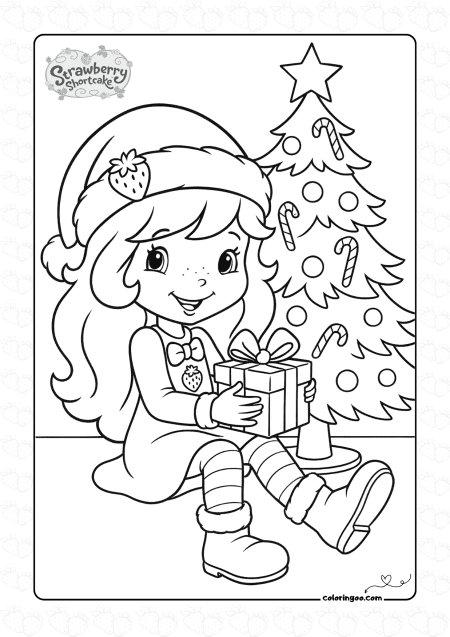 Strawberry Shortcake Christmas Coloring Page