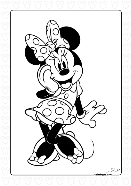 Surprised Minnie Mouse Coloring Page