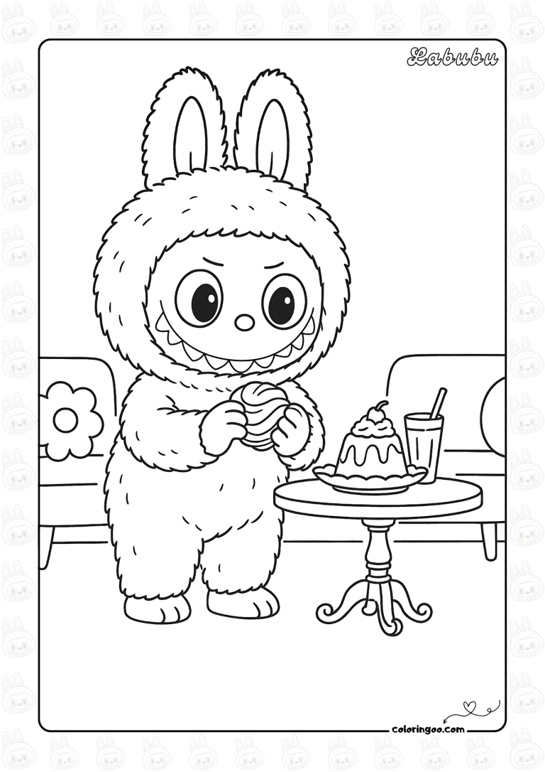 Cute Labubu Coloring Page