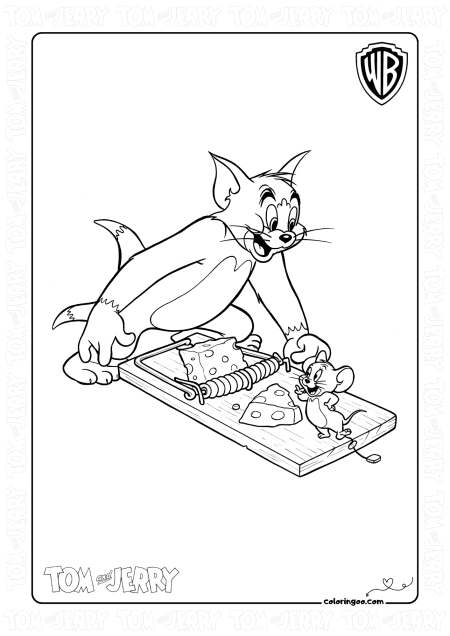 Tom With A Trap Coloring Page