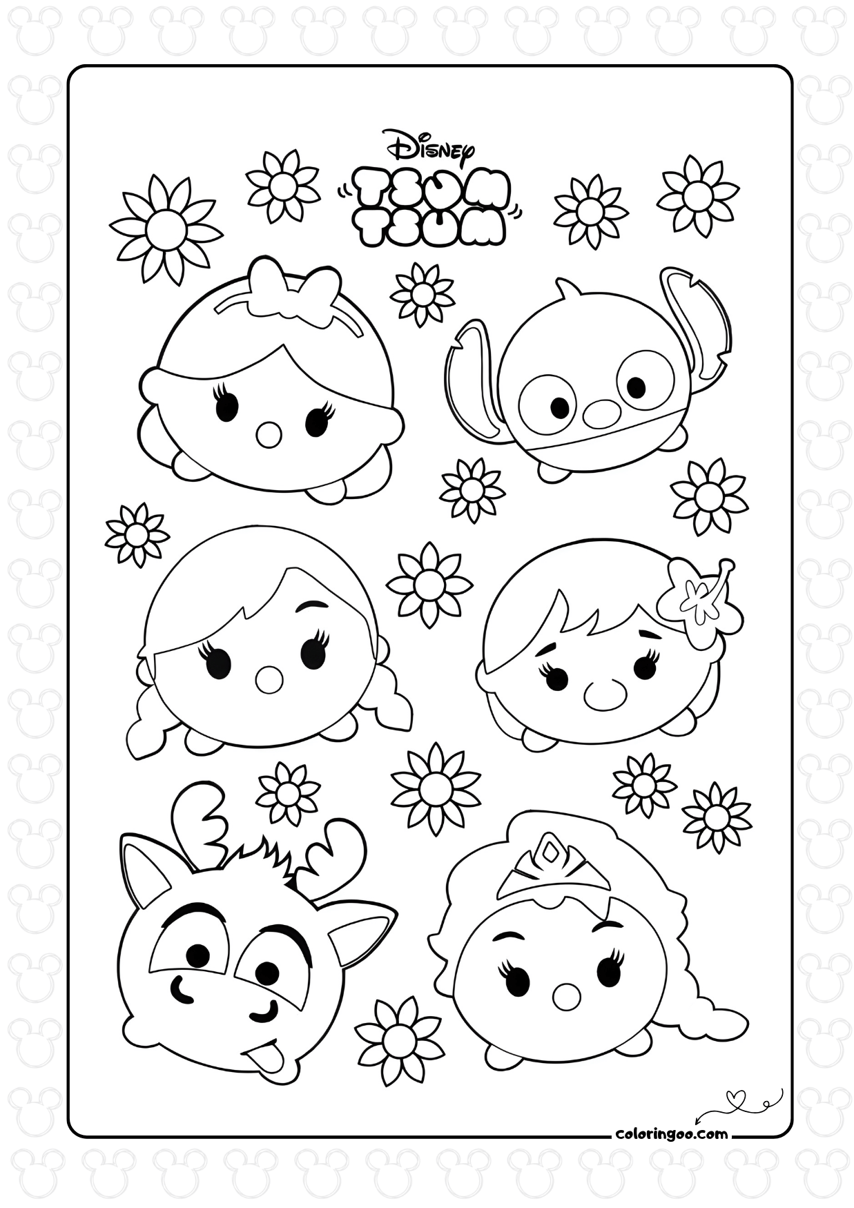 Tsum Tsum Characters Coloring Pages