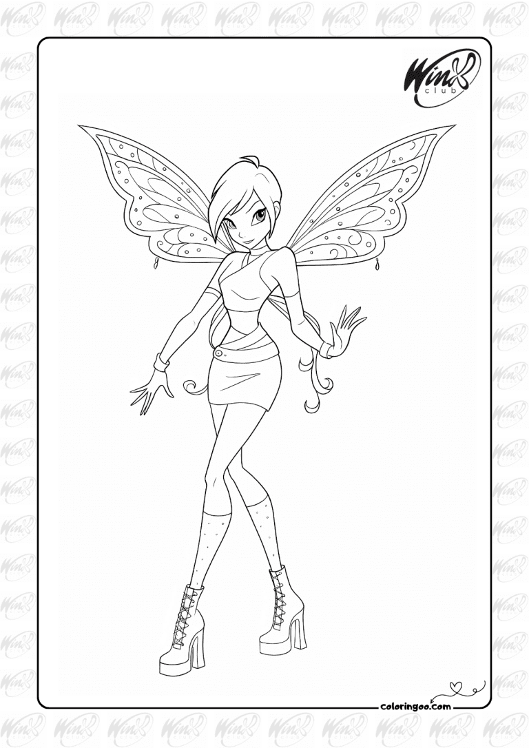 Printable Winx Princess Aisha Coloring Pages