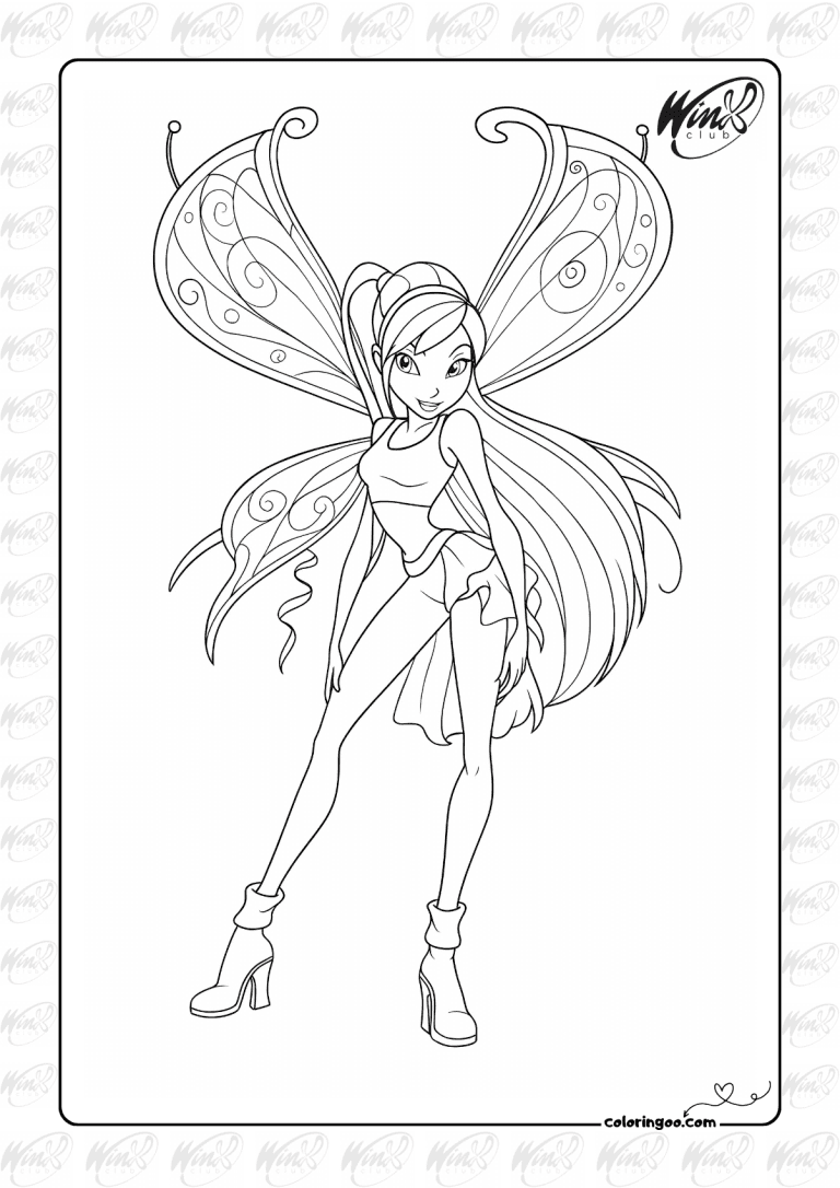Printable Winx Princess Aisha Coloring Pages