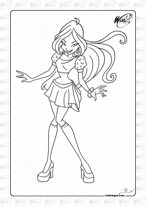 Free Printable Winx Club Coloring Page 08