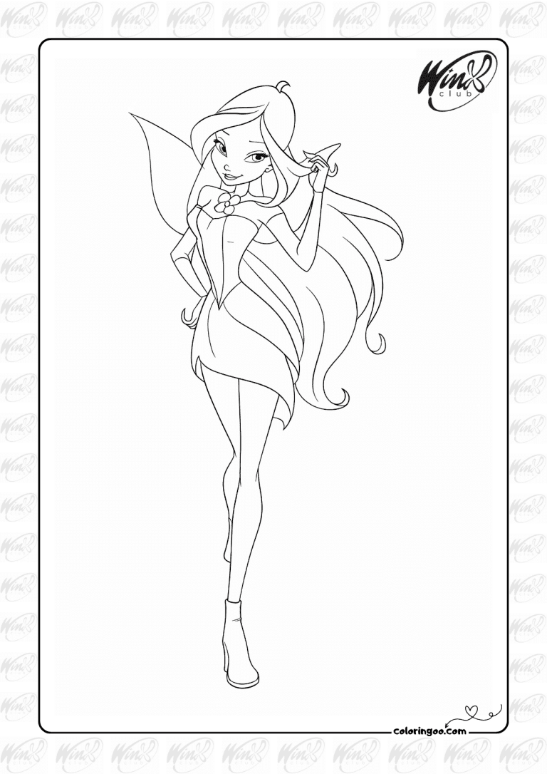 Printable Winx Princess Bloom Coloring Pages