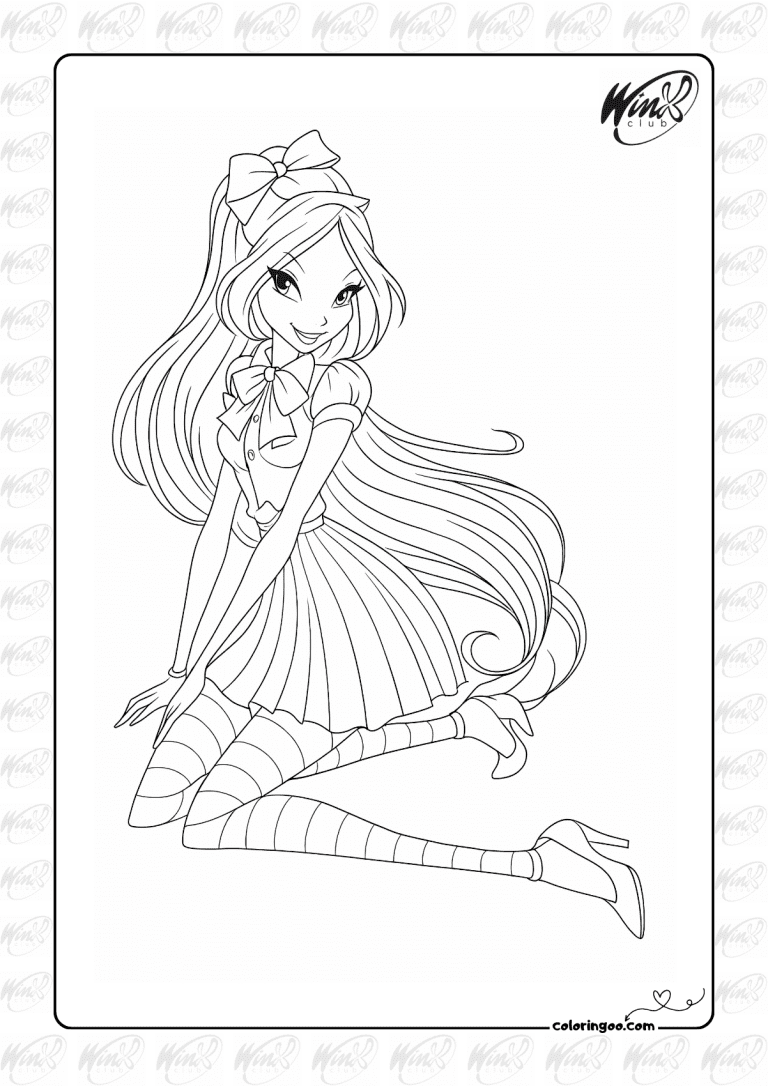 Winx Flora Stella Bloom Coloring Page