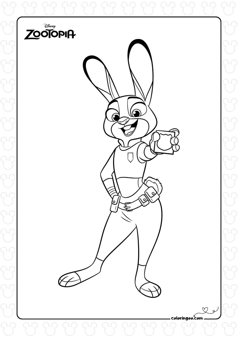 Zootopia Nick Wilde Coloring Sheet
