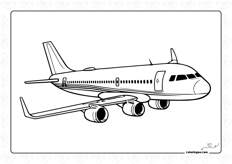 Free Printable Airplane Pdf Coloring Page 08