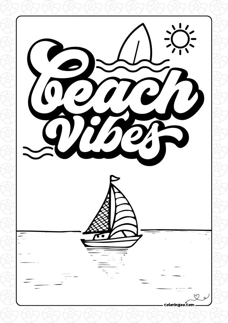 Beach House Coloring Page