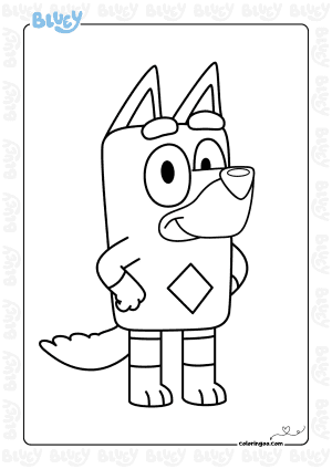 Bluey Rusty Colouring Page