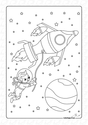 Printable Interesting Spacecraft Pdf Coloring Page