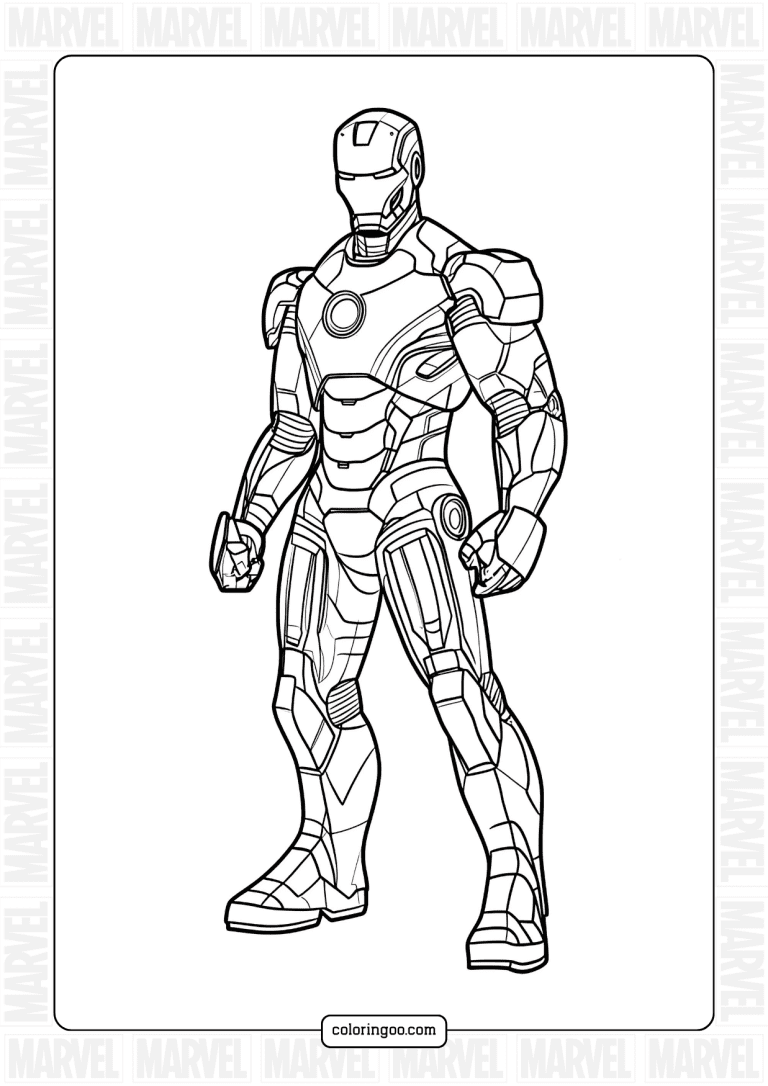 Printable Marvel War Machine Coloring Pages