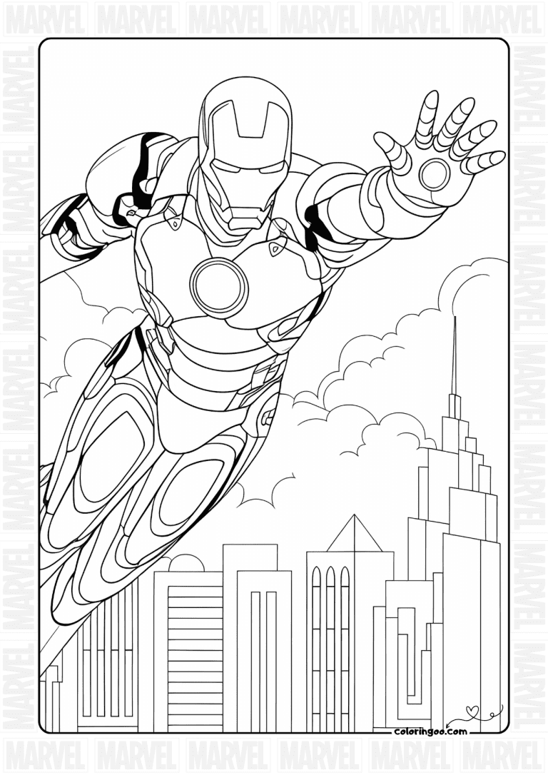 Printable Marvel War Machine Coloring Pages