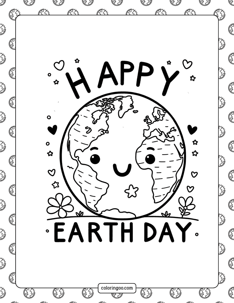 Happy Earth Day Coloring Sheet