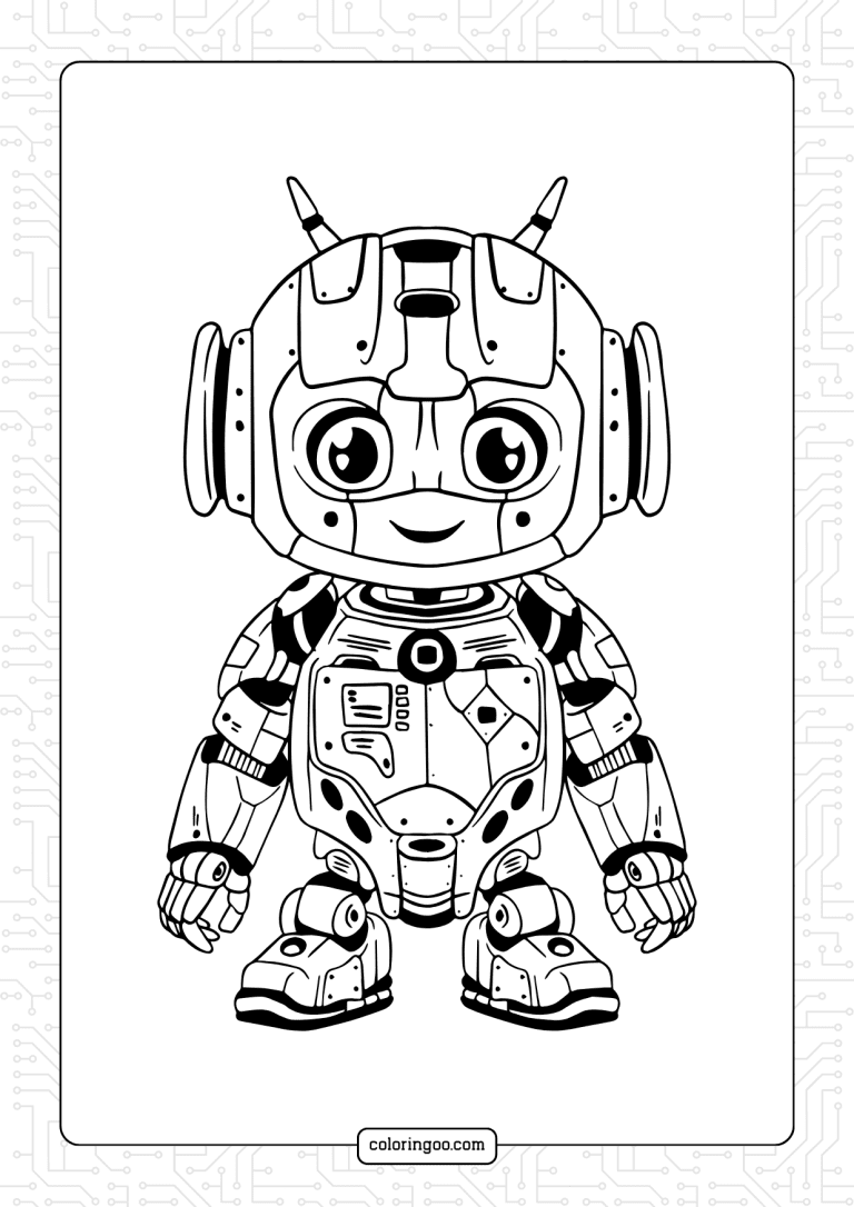 Humanoid Robot Coloring Page