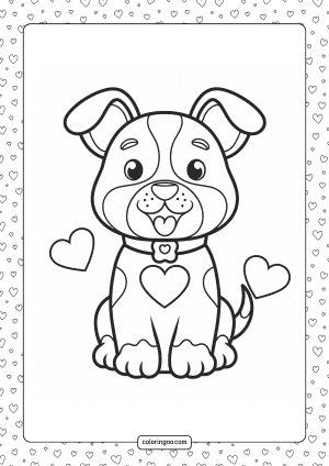 Love Dog Coloring Page