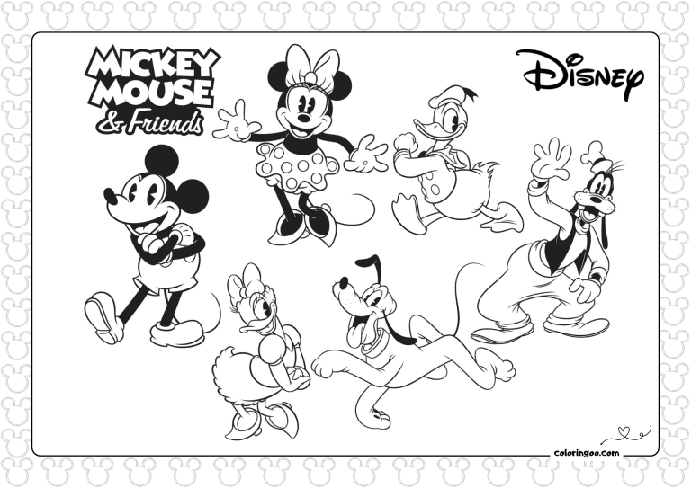 Printable Mickey Mouse Maze Game Coloring Page