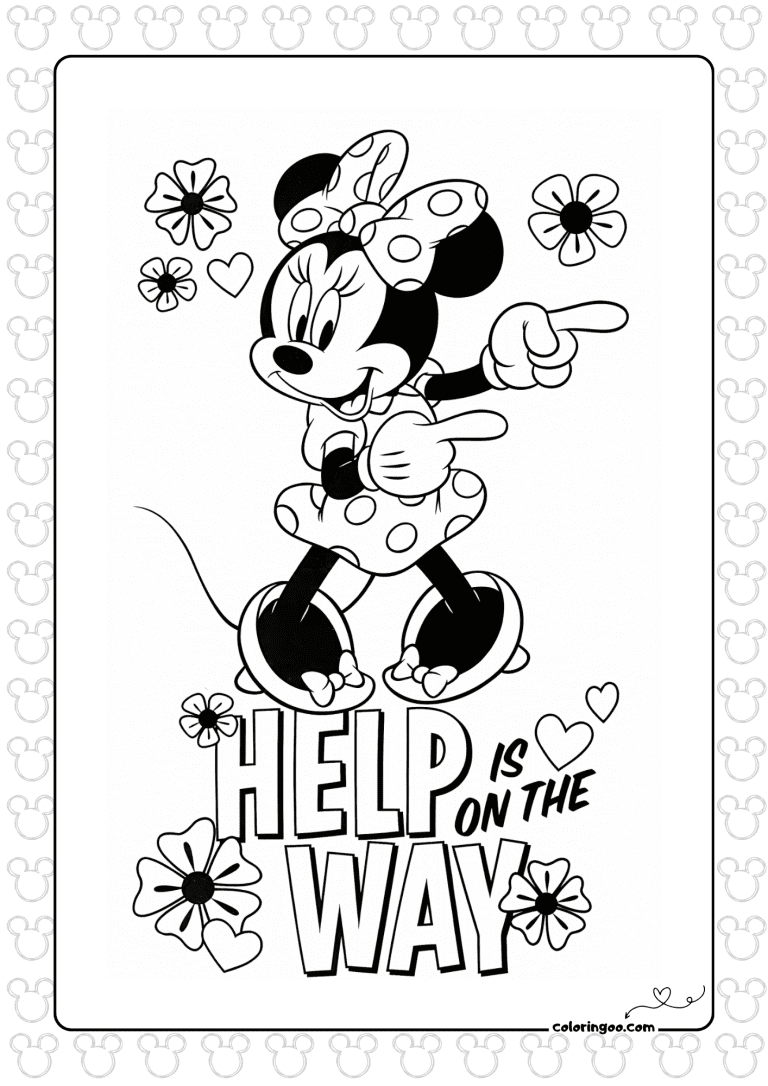 Minnie Mouse Colouring Pages