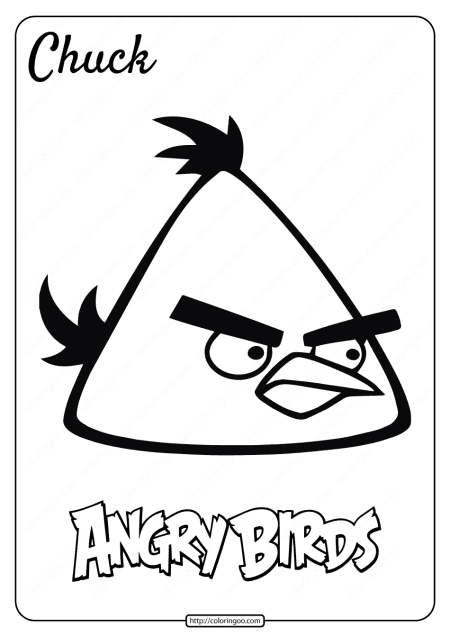 Angry Birds Chuck Pdf Coloring Page