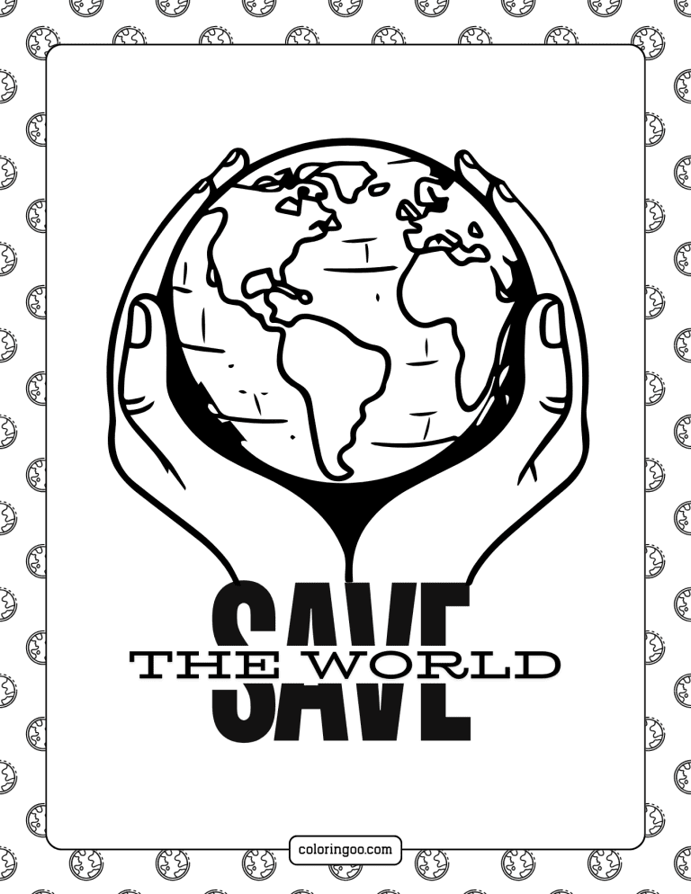 Save The World Coloring Sheet