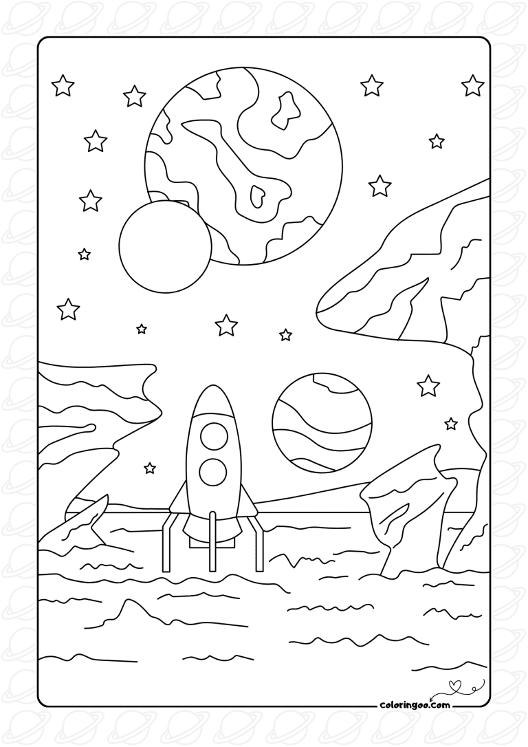 30+ Space Coloring Pages (All Free Pdf Printables)