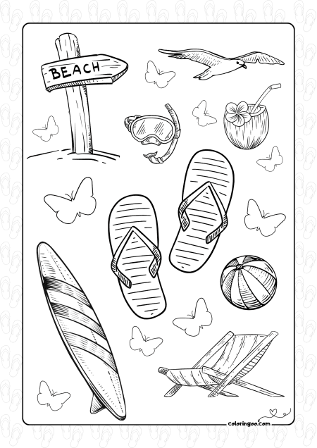 Hello Summer Coloring Sheet