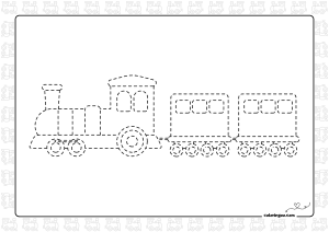 Train Tracing Coloring Page