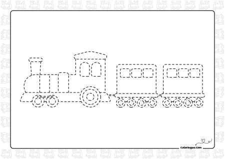 Train Tracing Coloring Page