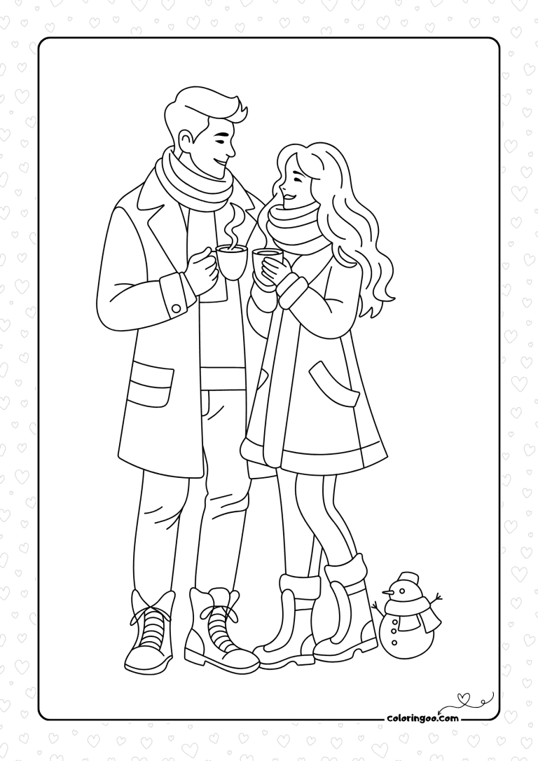 Two Lovers Coloring Page