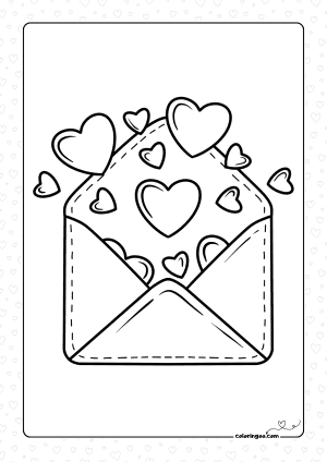 Valentine's Day Sewing Heart Coloring Page